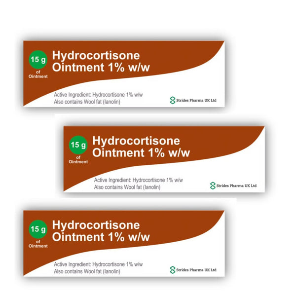 3 x Hydrocortisone Ointment 1% - 15g Each | Anti-Inflammatory Relief f ...