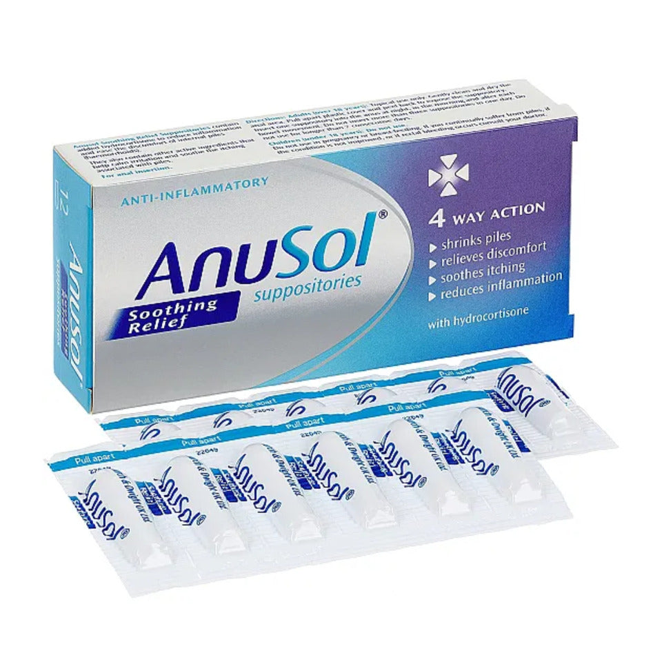 Anusol Plus HC - 12 Suppositories - Hemorrhoids - Piles - With Hydroco ...