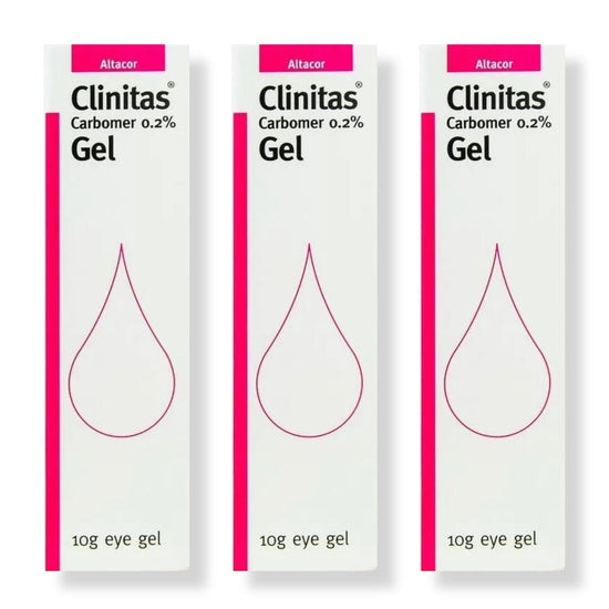 Clinitas - Carbomer Liquid Eye Gel 0.2% 3 x 10g - Dry Sore Eye Drop ...