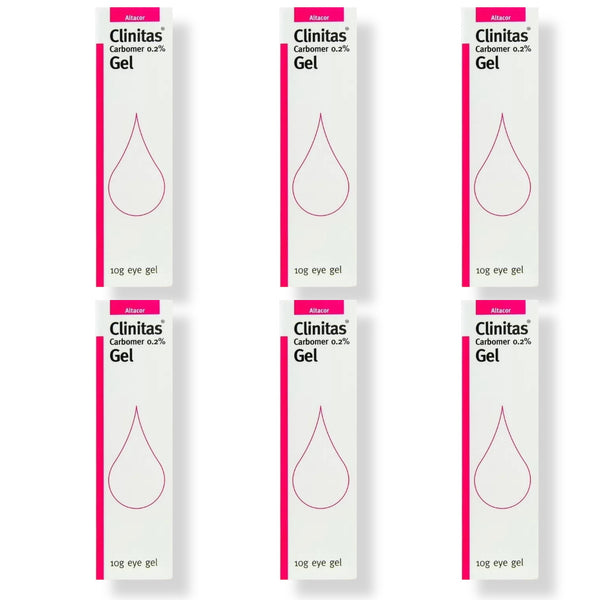 Clinitas - Carbomer Liquid Eye Gel 0.2% 6 x 10g - Dry Sore Eye Drop ...