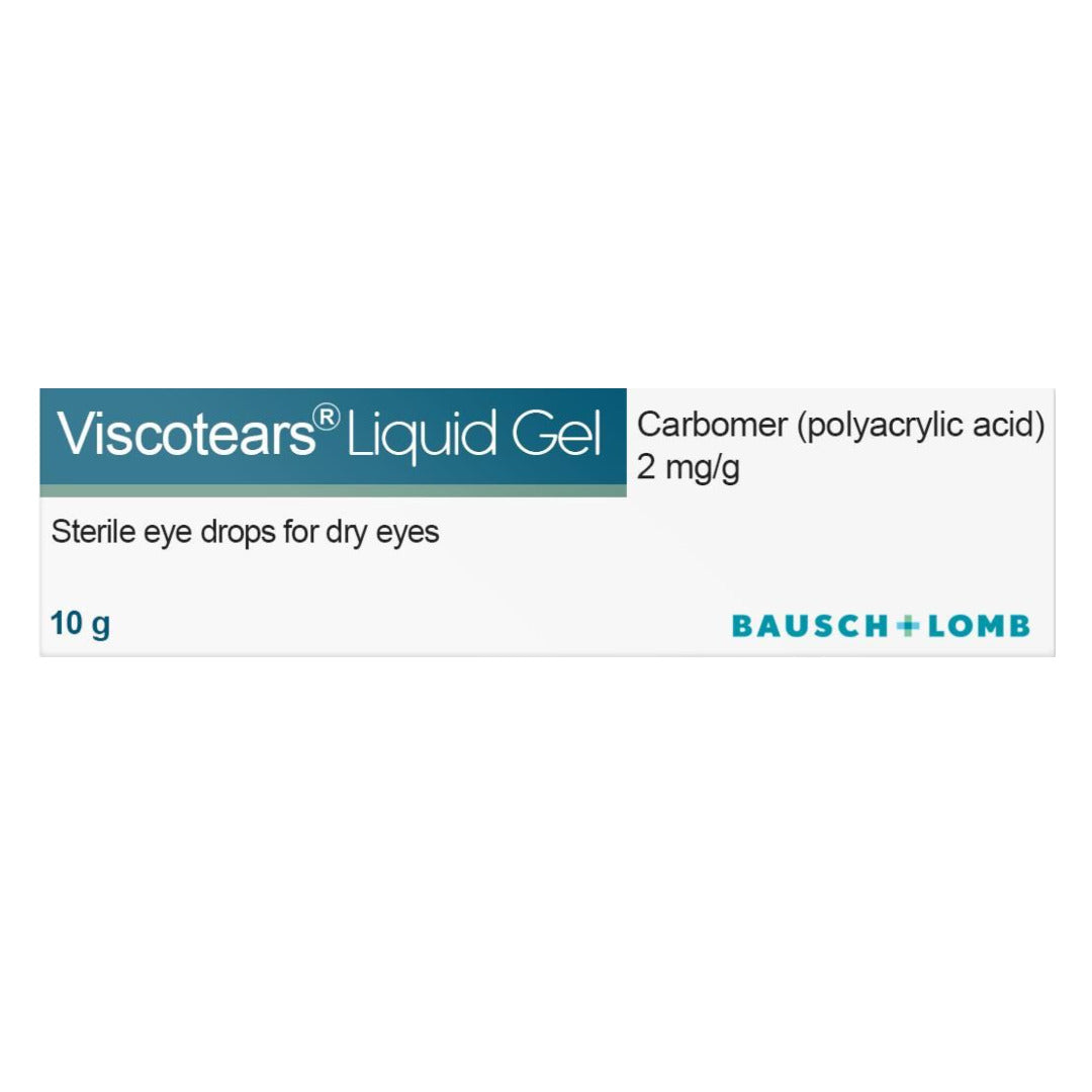 Visco tears carbomer 0.2% liquid gel 10g sterile drops for dry eyes ...