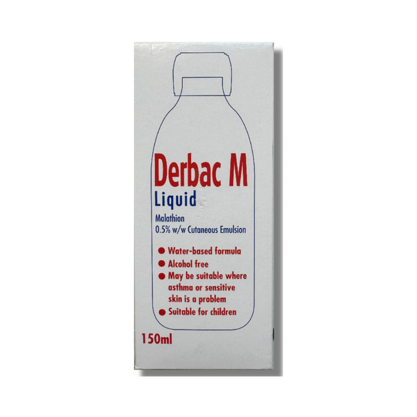 Derbac M Liquid - 150ml - formulated to treat head lice, pubic lice an ...
